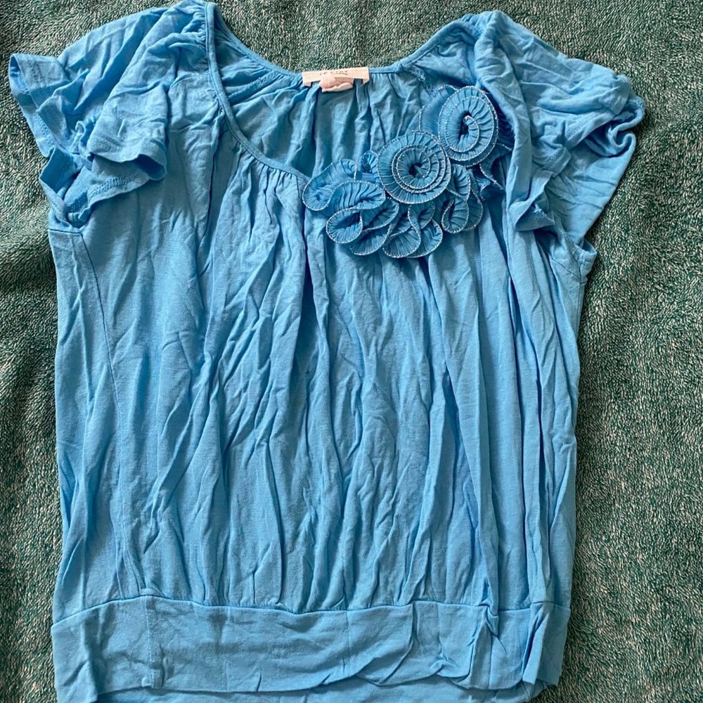 Poetry Clothing Baby Blue Flower Blouse - Women’s Sma… - Gem